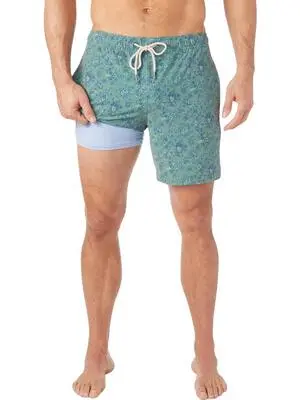 FAIR HARBOR Fair Harbor The Bayberry Swim Trunks Green Mini Floral