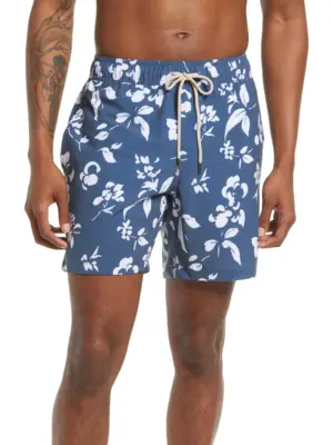 FAIR HARBOR Fair Harbor The Bayberry Swim Trunks Navy Floral
