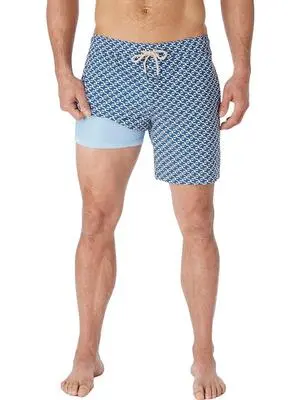 FAIR HARBOR Fair Harbor The Bayberry Swim Trunks Navy Geo