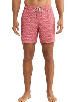 FAIR HARBOR Fair Harbor The Bayberry Swim Trunks Red Plams