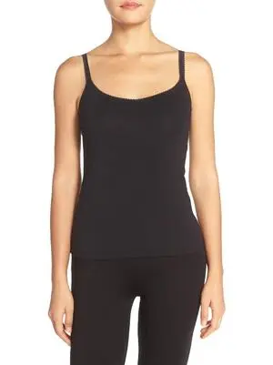 ON GOSSAMER Reversible Stretch Cotton Camisole - Black