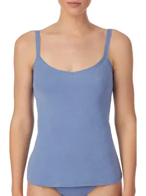 ON GOSSAMER On Gossamer Reversible Stretch Cotton Camisole Blue Mist