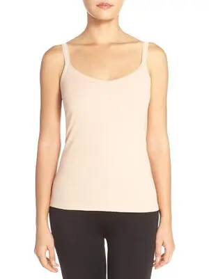 ON GOSSAMER Reversible Stretch Cotton Camisole - Champagne