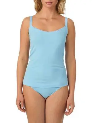 ON GOSSAMER On Gossamer Reversible Stretch Cotton Camisole Clear Sky