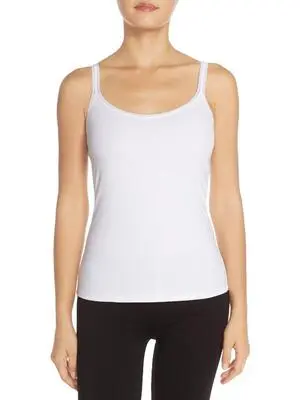 ON GOSSAMER On Gossamer Reversible Stretch Cotton Camisole White