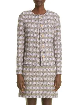 St. John Tweed-knit Jacket - Camel Multi