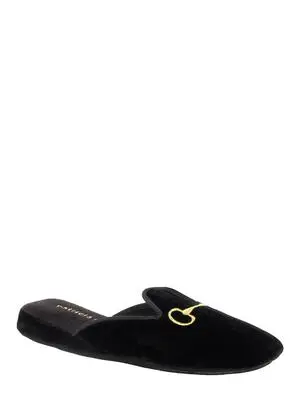 PATRICIA GREEN Milano Bit Embroidered Slipper - Black