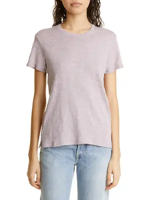 ATM Anthony Thomas Melillo ATM Anthony Thomas Melillo Schoolboy Cotton Crewneck T-Shirt Deep Lilac