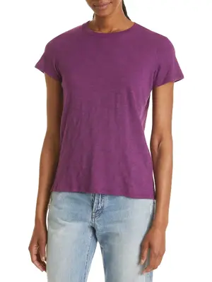 ATM Anthony Thomas Melillo ATM Anthony Thomas Melillo Schoolboy Cotton Crewneck T-Shirt Plum