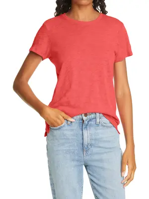 ATM Anthony Thomas Melillo ATM Anthony Thomas Melillo Schoolboy Cotton Crewneck T-Shirt Rose