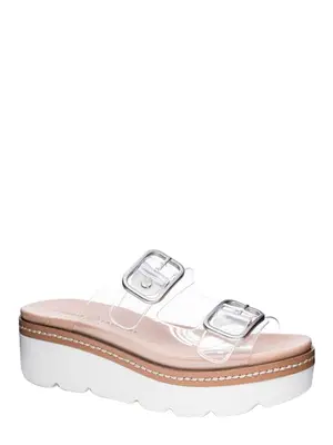 Chinese Laundry Surf's Up Platform Slide Sandal - Clear Vinyl