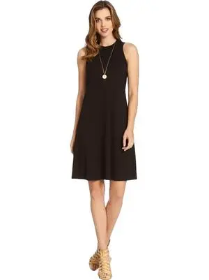 Karen Kane High Neck A-line Dress - Black