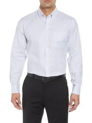 Cutter & Buck Cotton Blend Oxford Stripe Shirt - Light Blue