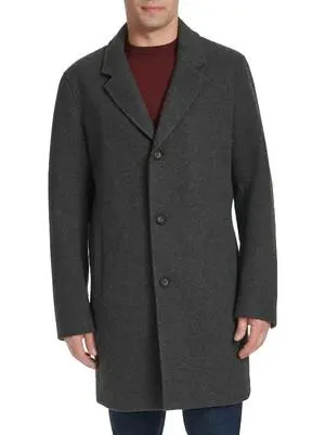 Cole Haan Regular Fit Stretch Wool Coat - Charcoal