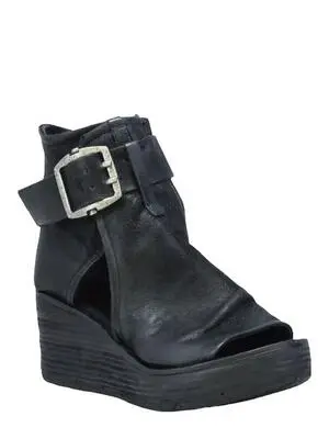 A.S.98 Naya Wedge Sandals - Black Black