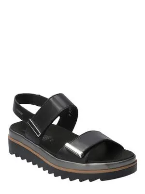 Mephisto MEPHISTO Dominica Platform Sandals Black Leather