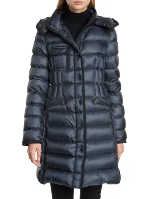 Moncler Moncler Hermine Quilted Down Puffer Coat Navy
