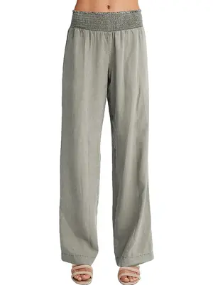 Bella Dahl Bella Dahl Smocked Waist Wide Leg Pants Soft Army
