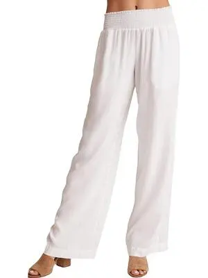 Bella Dahl Bella Dahl Smocked Waist Wide Leg Pants White
