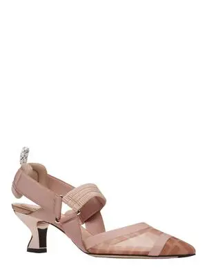 Fendi Colibri Slingback Pumps - F19mn Rose Rose/nudo