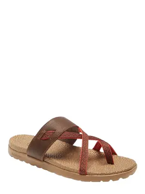 Acorn Acorn Riley Leather Sandal Walnut Brown Leather