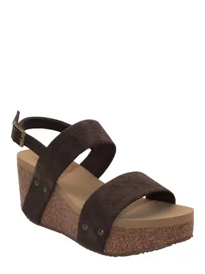 VOLATILE Volatile Platform Wedge Sandals Brown