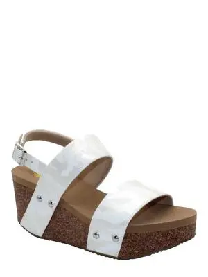 VOLATILE Volatile Platform Wedge Sandals White Camo