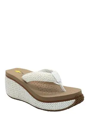 VOLATILE Island Platform Flip Flop - White