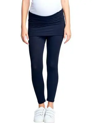 MATERNAL AMERICA Belly Support Maternity Leggings - Black