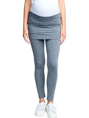 MATERNAL AMERICA Belly Support Maternity Leggings - Charcoal