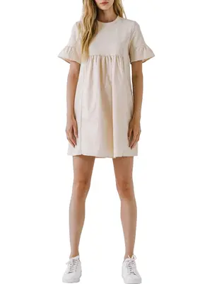 English Factory English Factory Solid Mini Dress Beige