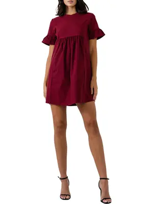 English Factory English Factory Solid Mini Dress Maroon