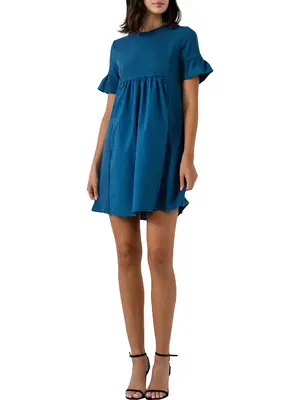 English Factory English Factory Solid Mini Dress Teal