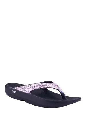 OOFOS Oofos Oolala Flip Flop Black/ Pink Bandana