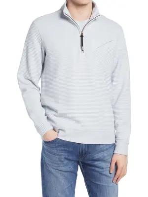 Billy Reid Billy Reid Double Knit Half-Zip Pullover Beach Blue
