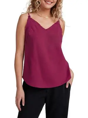 Bella Dahl Frayed Edge Camisole - Dark Magenta