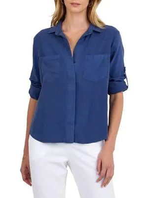 Bella Dahl Split Back Button-Up Shirt - BELLA DAHL Midnight S