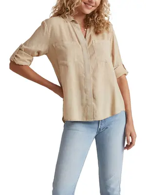 Bella Dahl Bella Dahl Split Back Button-Up Shirt Soft Tan