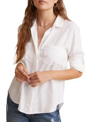 Bella Dahl Split Back Button-up Shirt - White