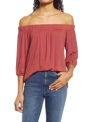 Loveappella Off-the-shoulder Top - Terracota