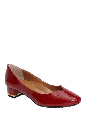 J. Reneé J. Reneé Bambalina Block Heel Pump Deep Red Faux Leather