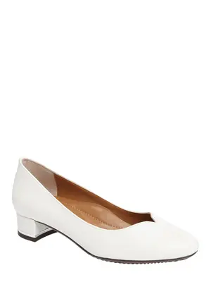 J. Reneé J. Reneé Bambalina Block Heel Pump White Faux Leather