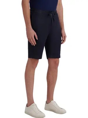 Bugatchi Bugatchi Drawstring Linen Shorts Navy