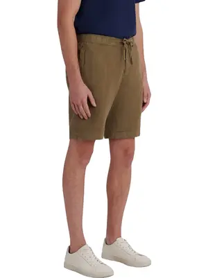 Bugatchi Bugatchi Drawstring Linen Shorts Olive