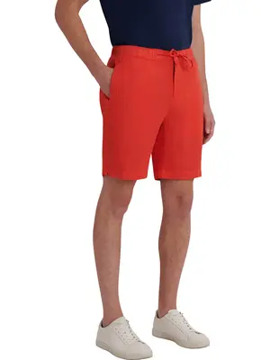 Bugatchi Bugatchi Drawstring Linen Shorts Paprika