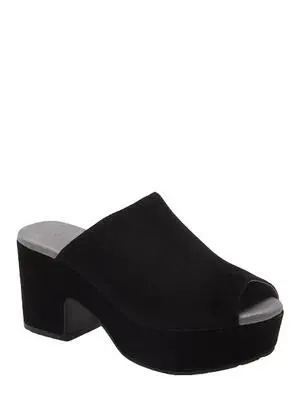 CHOCOLAT BLU Platform Slide Sandal Black Suede