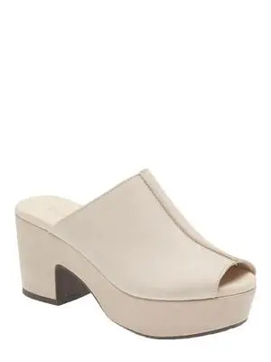 CHOCOLAT BLU Platform Slide Sandal Ivory Leather