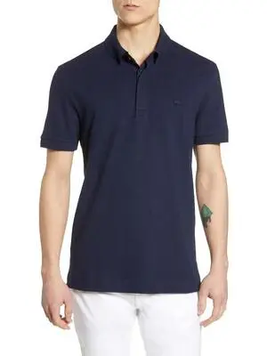 Lacoste Paris Regular Fit Stretch Polo - 166 Navy Blue