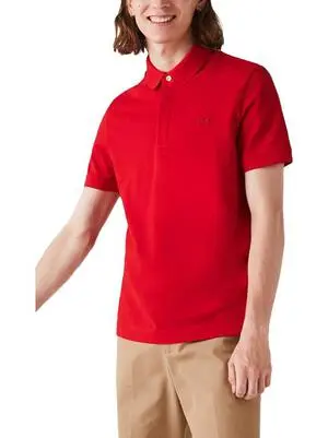 Lacoste LACOSTE Paris Regular Fit Stretch Polo Red