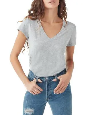 Splendid Kate V-neck T-shirt - Heather Grey